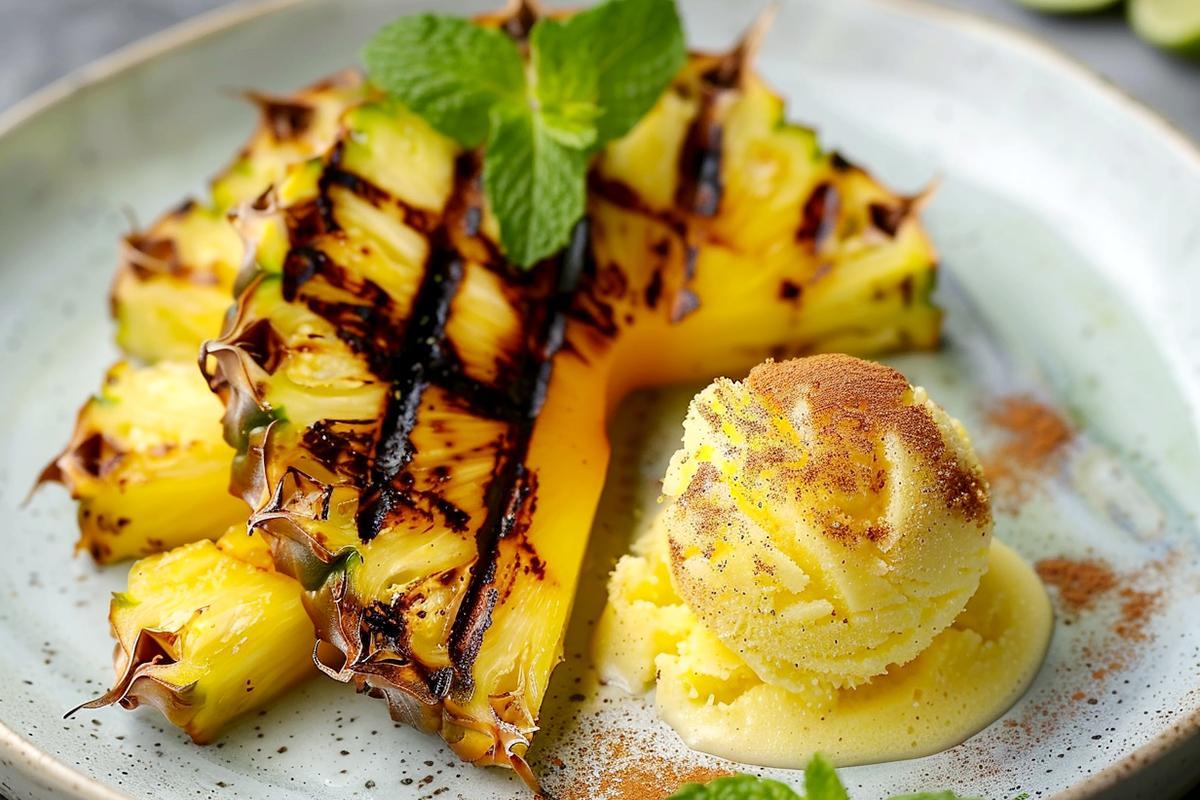 Gegrillte Ananas mit Kokos-Sorbet - Essen & Kochen Tipps und Tricks