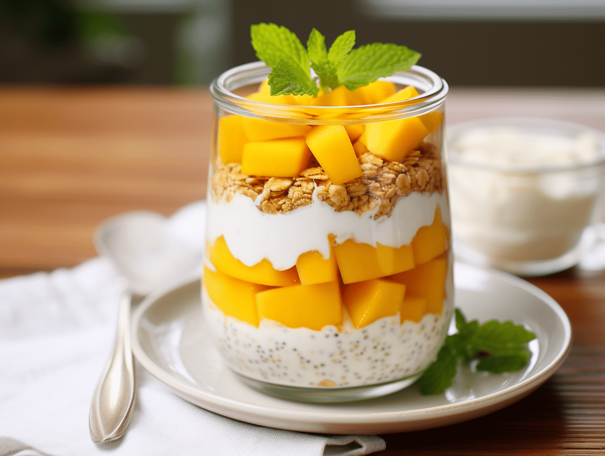 Haferflocken Joghurt Mango Parfait - Essen & Kochen Tipps und Tricks